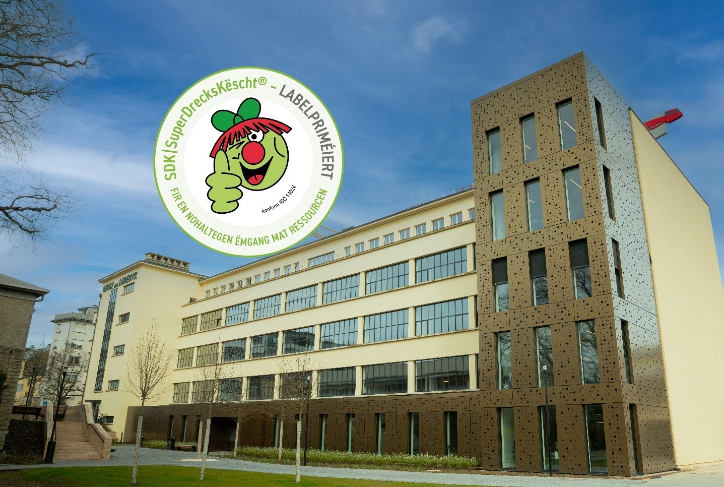 SDK label for the Landewyck Building - landimmo